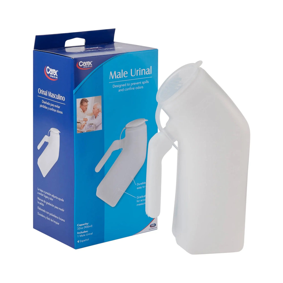 Carex® Male Urinal with Cover - getMovility: Empowering Mobility and ...